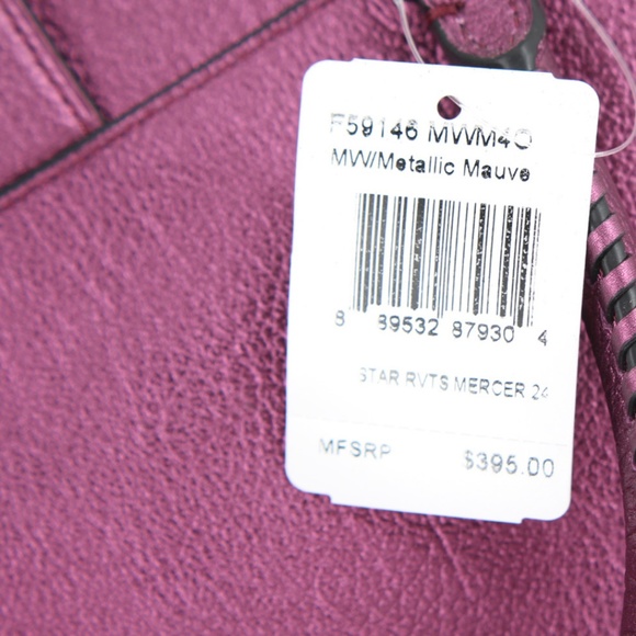 Coach | Bags | Coach Metallic Mauve Leather Mercer 24 Satchel | Poshmark